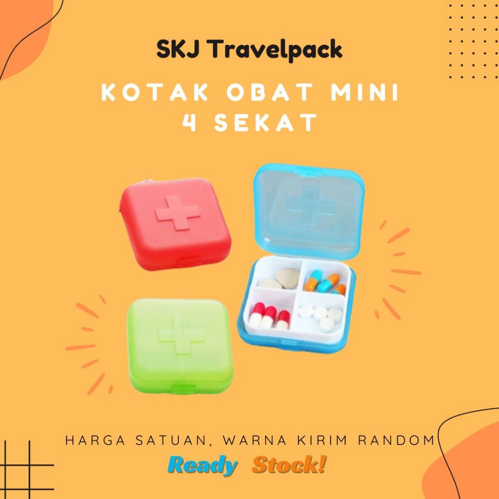 Jual Kotak Obat Mini Kecil untuk Traveling 4 Sekat - Medicine Portable ...