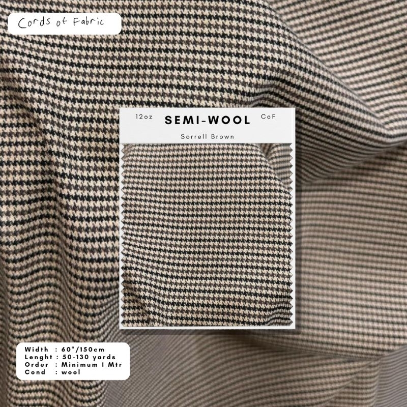 Jual Kain Bahan Semi-wool Motif Small Houndstooth | Shopee Indonesia