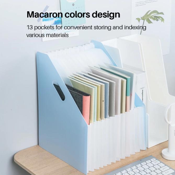 Jual Deli Map Dokumen Expanding File A4 Macaron EB41102 | Warna Biru, Tosca, Pink, Plastik PP ...