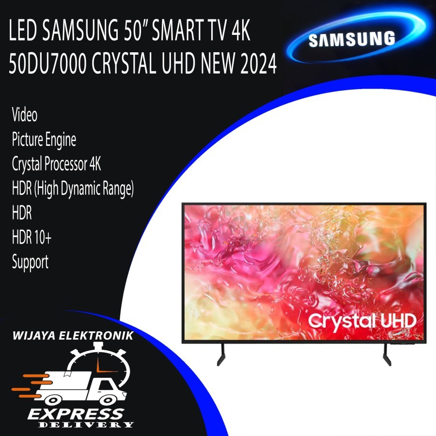 Jual LED SAMSUNG 50 INCH 50DU7000 4K Smart TV NEW 2024 | Shopee Indonesia