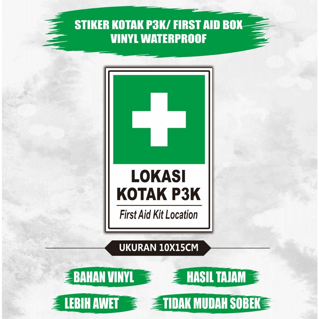 Jual Stiker kotak p3k first aid kit location - stiker kotak p3k ...