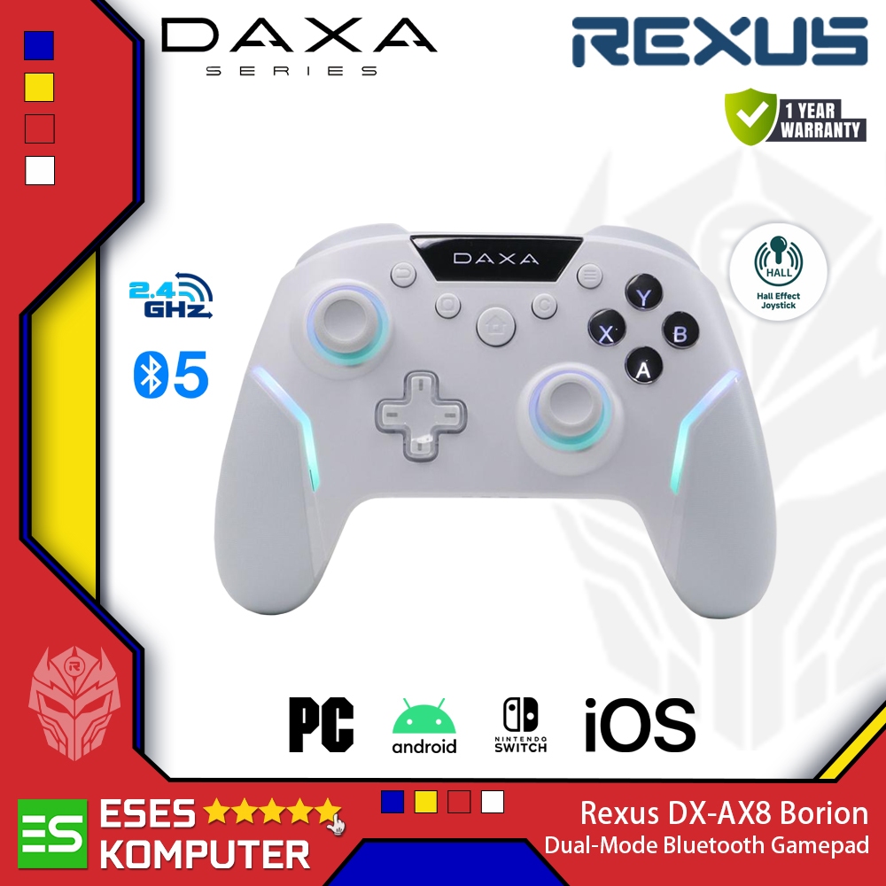 Jual Gamepad Rexus AX8 Borion Wireless & Bluetooth RGB | Hall Effect ...