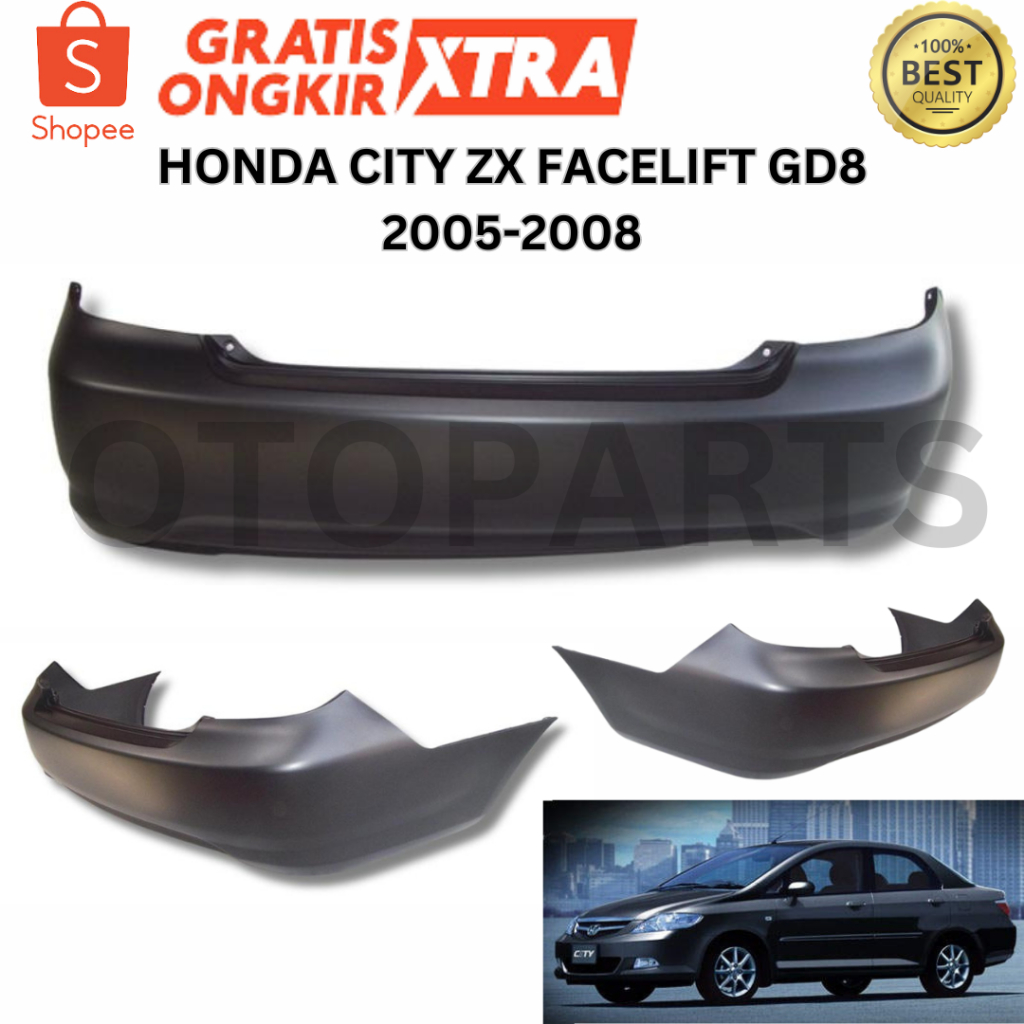Jual BUMPER BEMPER BELAKANG HONDA CITY ZX FACELIFT GD8 2005 2006 2007 ...