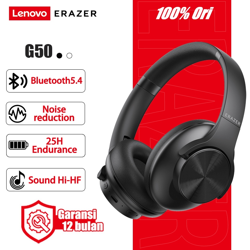 Jual Lenovo ERAZER G50 Headphone Nirkabel Bluetooth 5.4 Headset Ikat ...