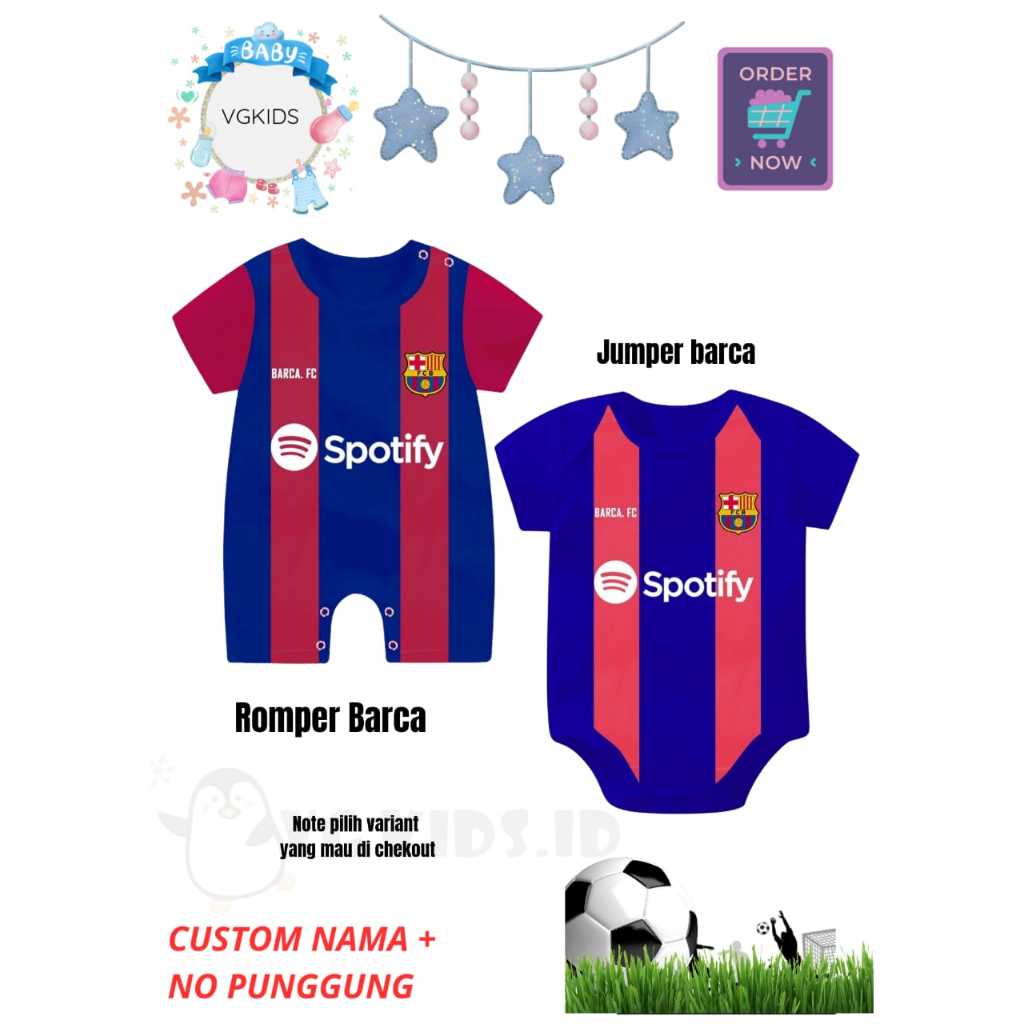Jual Jumper Bayi Barcelona Barca FC Home / Jersey Bola Bayi / Kaos Bayi ...
