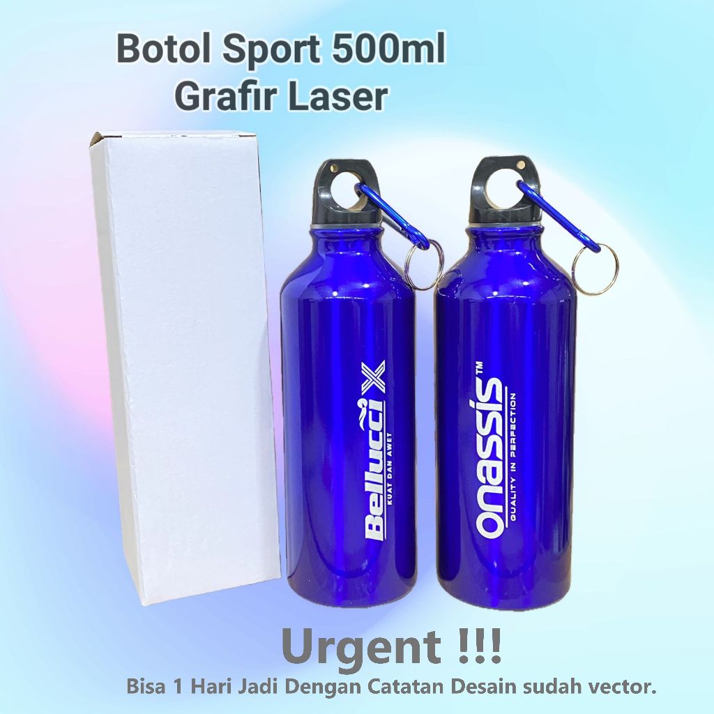 Jual Custom Grafir Laser Botol sport 500ml Carabiner - MJ TUMBLER ...