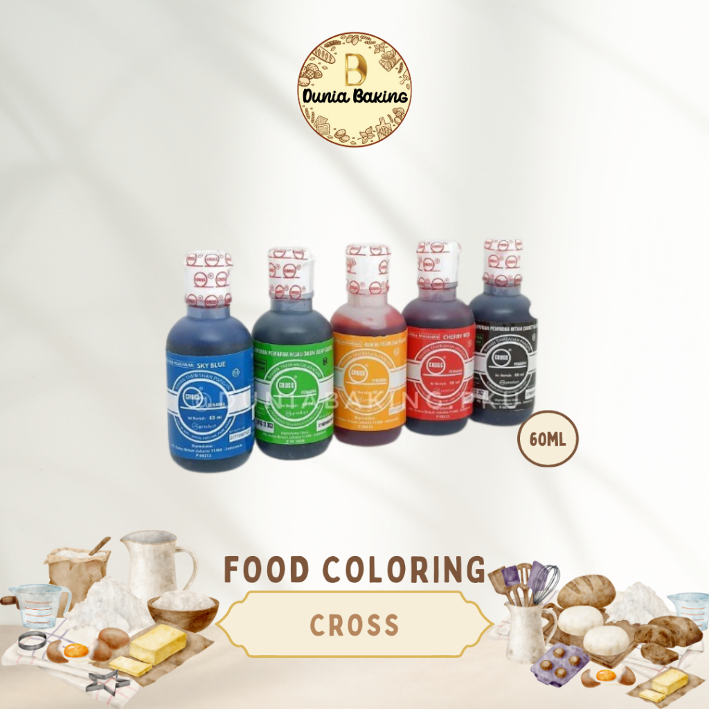 Jual Cross food coloring 60ml | Pewarna Makanan | Pewarna Cross 60ml ...