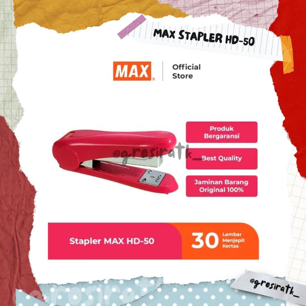 Jual MAX Stapler HD-50 / Stapler Warna Warni / Stapler Ekonomis ...