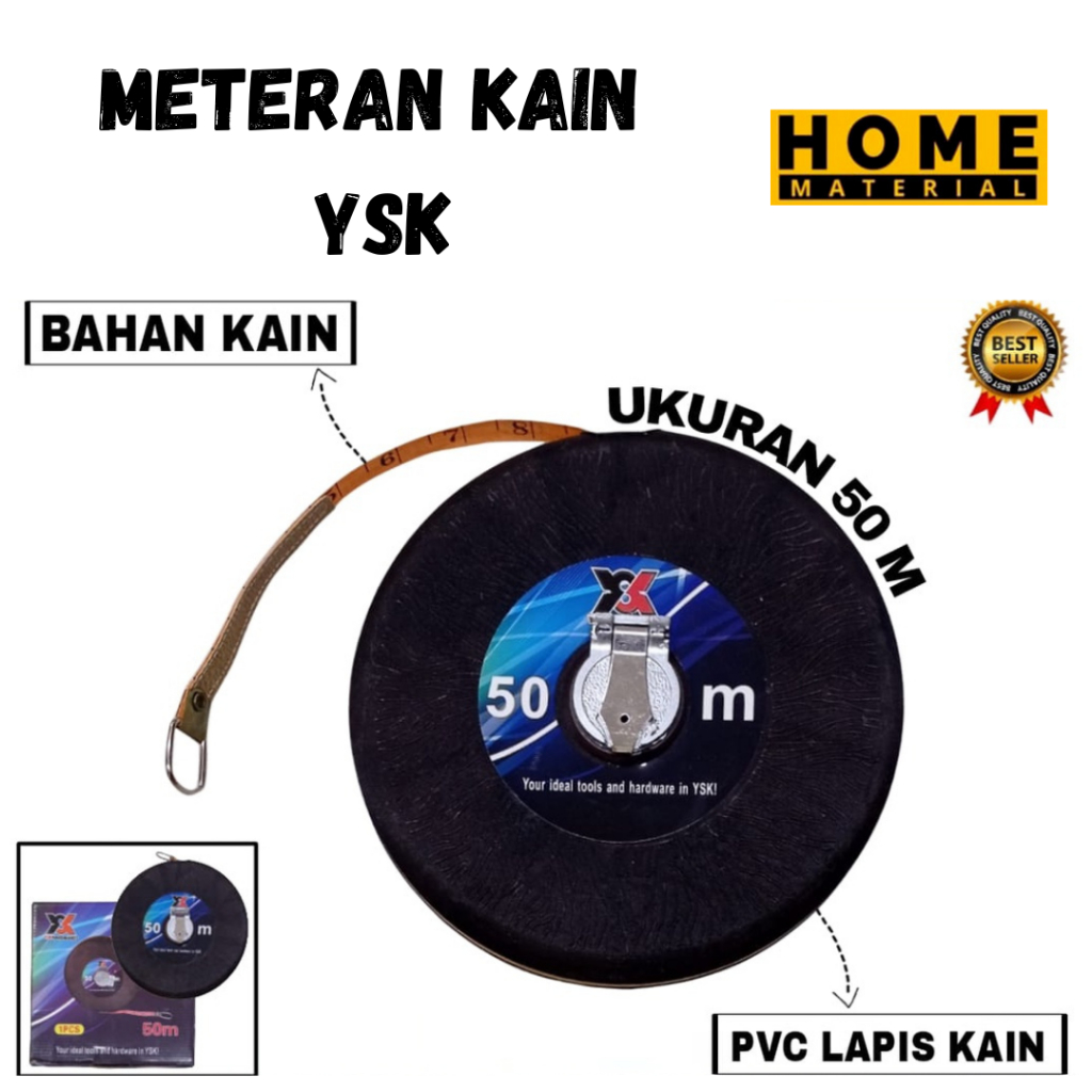 Jual Meteran Kain / Meteran / Alat Ukur 50m/METERAN KAIN 50 METER ...