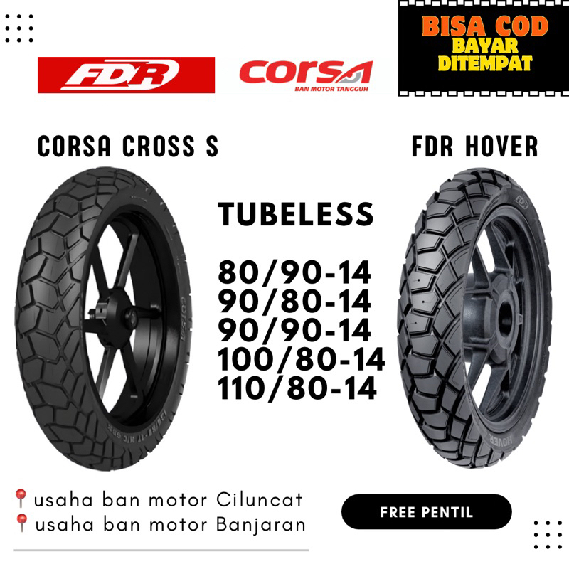 Jual BAN MOTOR MATIC DUAL PURPOSE CORSA PLATINUM SEMI CROSS FDR HOVER ...