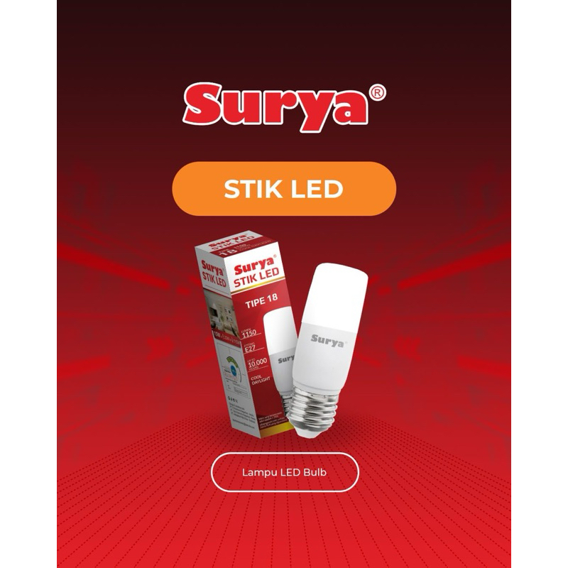 Jual SURYA Lampu Bohlam STICK LED Tipe 7 12 15 18 Cahaya Putih ...