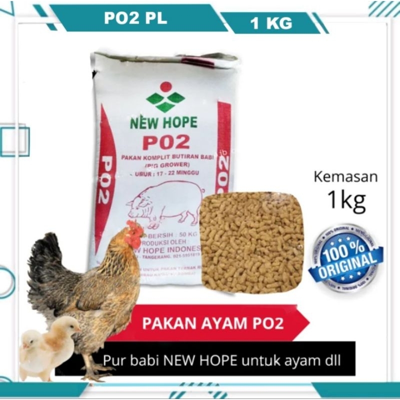 Jual PO 2 New Hope Pakan Babi Pur Ayam Untuk Anak Ayam Bangkok 1KG ...