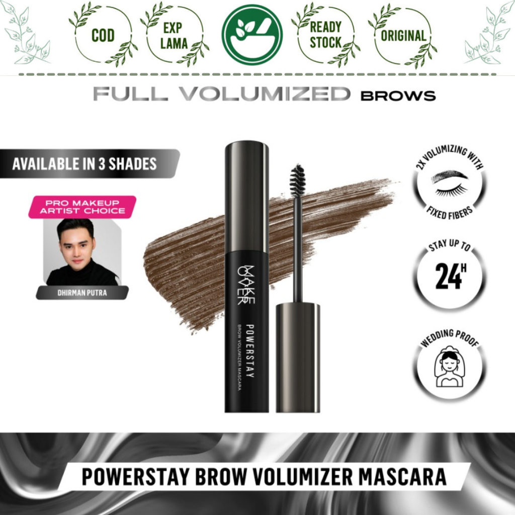 Jual MAKE OVER POWERSTAY BROW VOLUMIZER MASCARA MASKARA ALIS WATERPROOF MAKEOVER FIXED FIBERS ...