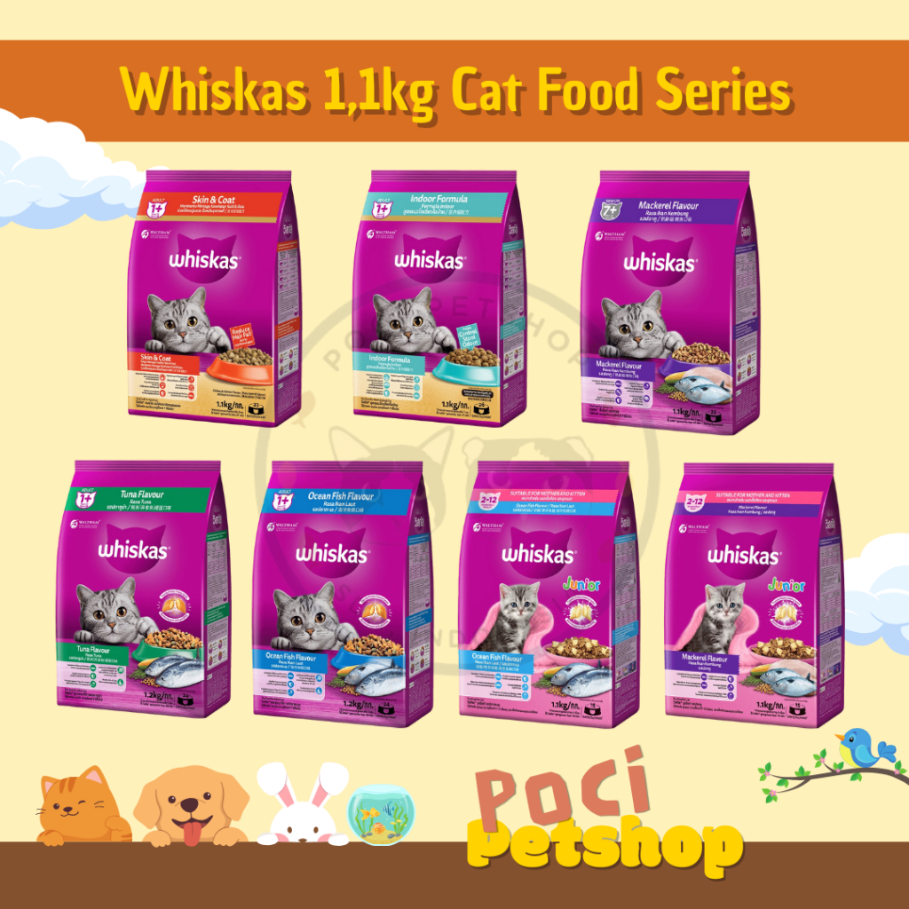 Jual WHISKAS 1,1kg SKIN COAT MACKEREL TUNA OCEAN FISH MOTHER N KITTTEN ...