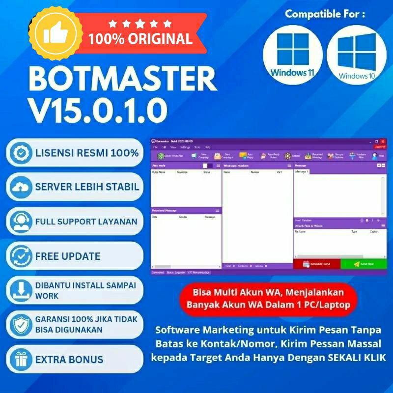 Jual SOFTWARE BISNIS WHATSAPP SENDER (BOT MASTER) | Shopee Indonesia