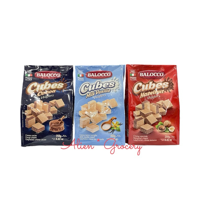 Jual BALOCCO Wafer Italy Hazelnut Milk Vanilla Chocolate Cocoa 250gr ...