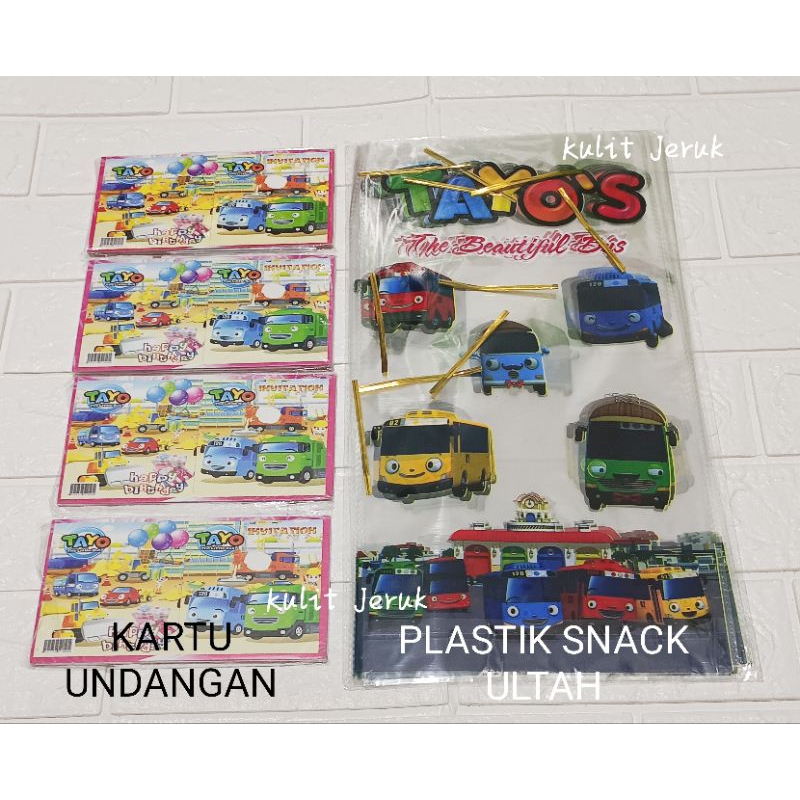 Jual Karakter TAYO Ulang Tahun Plastik Snack Ultah Dan Kartu Undangan 1 ...