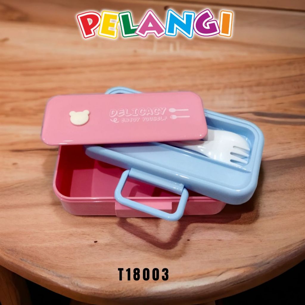 Jual PELANGI Tempat Makan Anak | Kotak Bekal | Lunch Box Set | Free sendok garpu | Shopee Indonesia