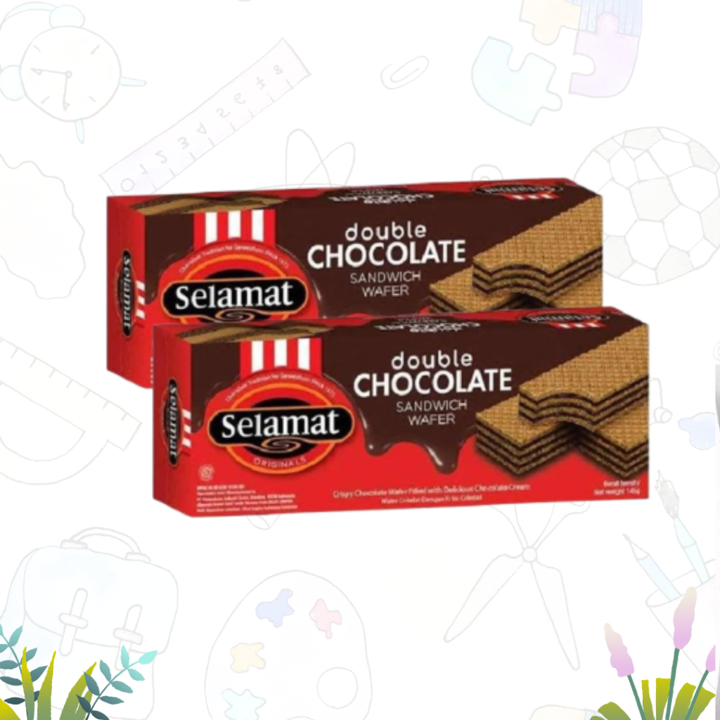 Jual Selamat Wafer Double Chocolate Sandwich Wafer 145gr | Shopee Indonesia