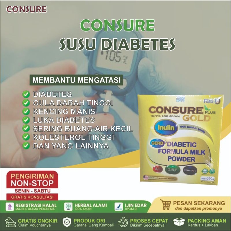 Jual Susu Consure Gold Plus GERD+DIABETIC FORMULA MILK POWDER atasi ...