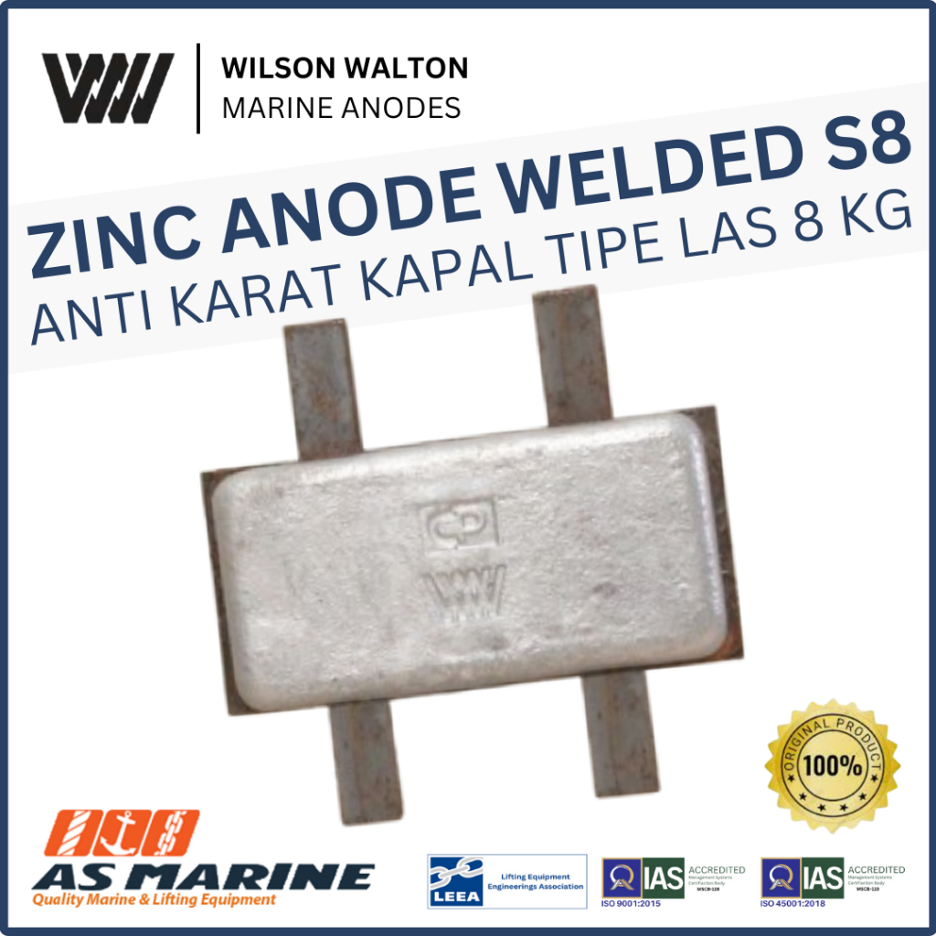 Jual Zinc Anode Welded / Anti Karat Kapal Tipe Las S8 8 kg Wilson ...
