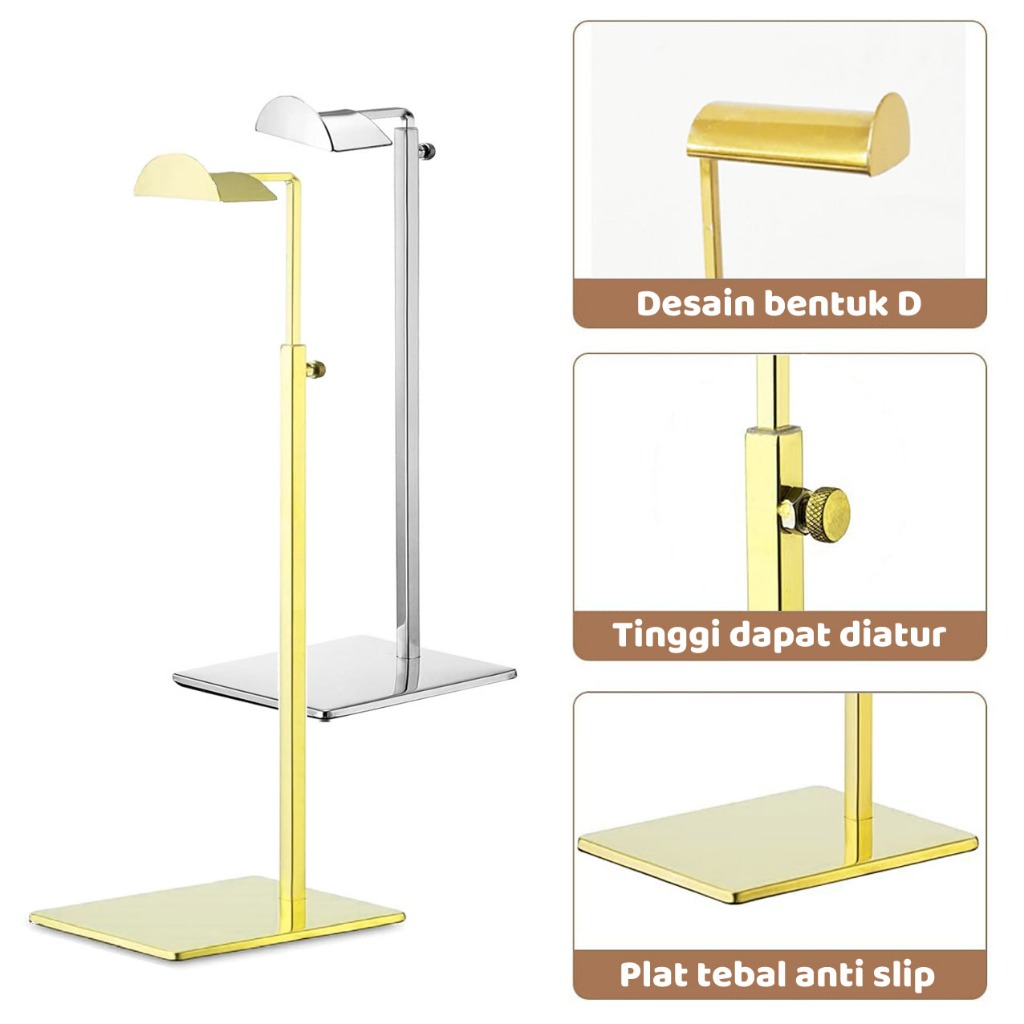 Jual Gantungan Standing Tas Display Premium Design D Stainless Gold ...