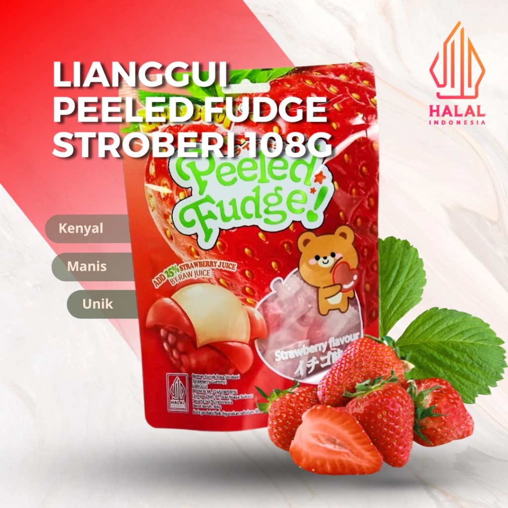 Jual LIANGGUI PEELED FUDGE PERMEN LUNAK RASA STROBERI 108 GRAM | Shopee ...