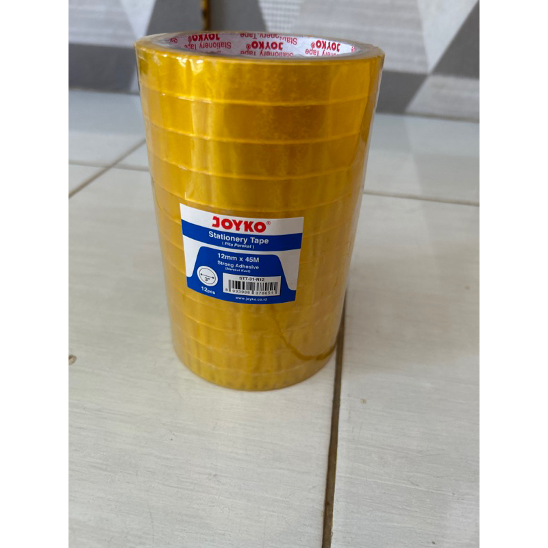 Jual JOYKO TAPE ISOLASI BENING 12x45mm Yard Solatip Kantor Meja LAKBAN ...