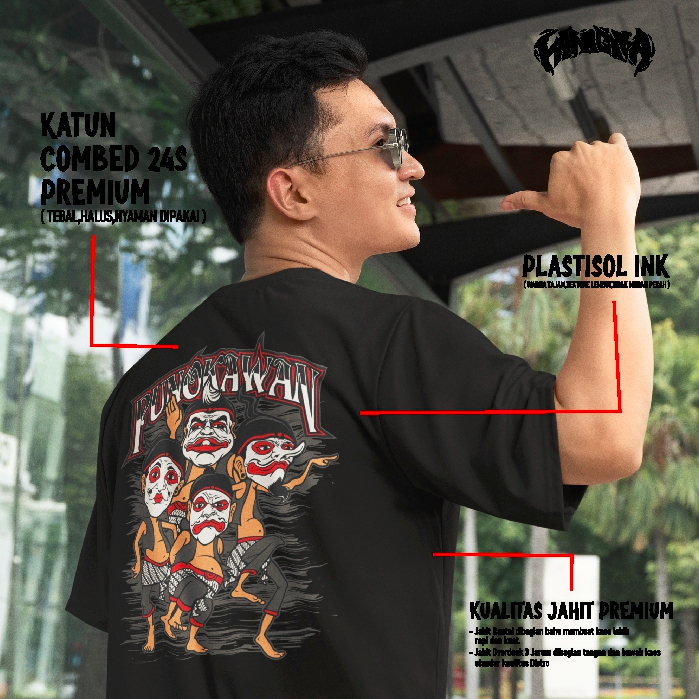 Jual KANIGARA - Kaos Punokawan / SEMAR / GARENG / BAGONG / PETRUK hitam ...