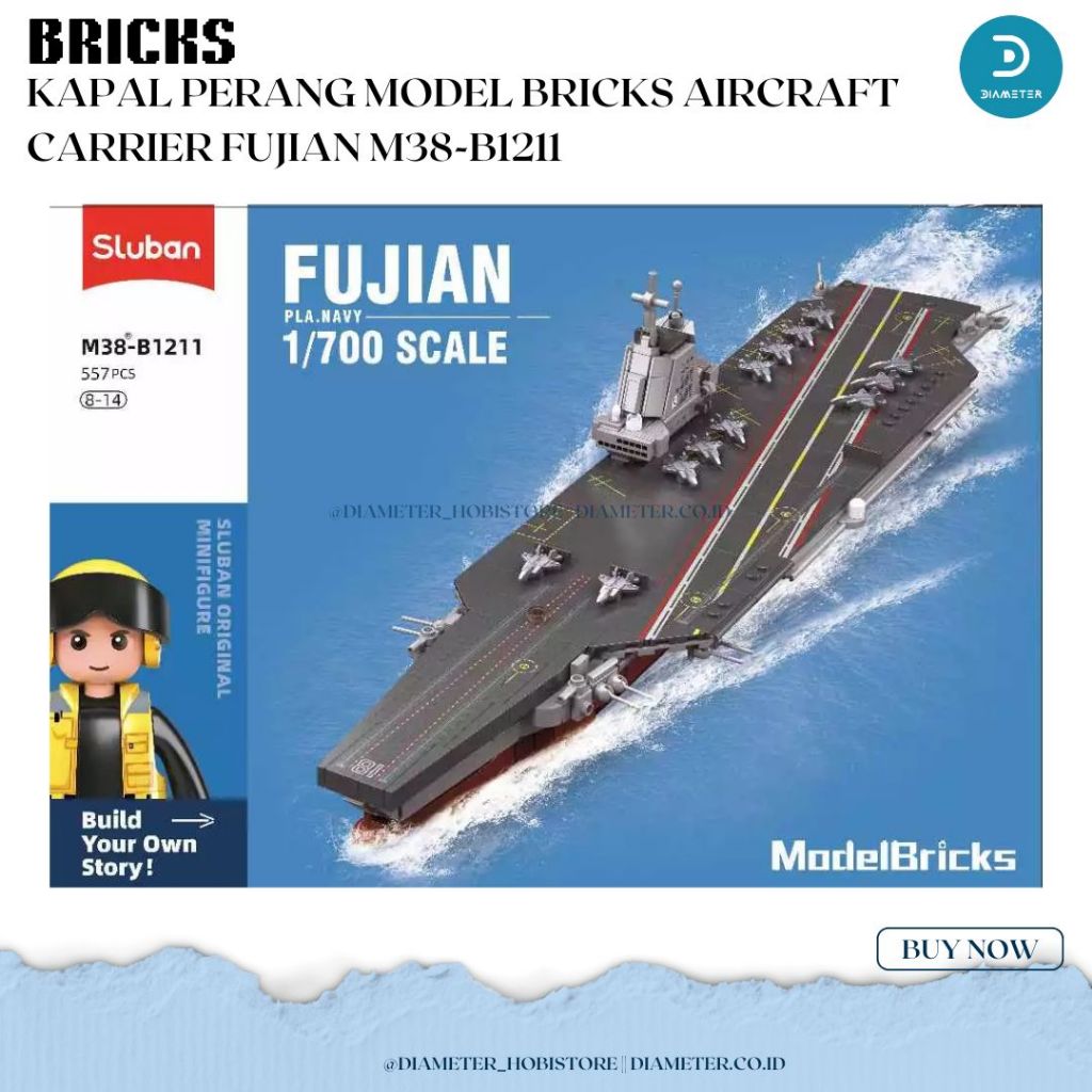Jual BRICK - Mainan Balok Susun Kapal Perang Model Bricks Aircraft Carrier Fujian M38-B1211 ...