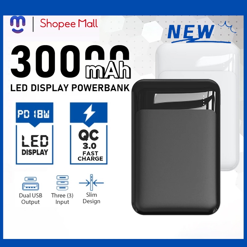 Jual MOOOZ Powerbank 30000mAh Mini with Fast Charging Power Bank LED ...