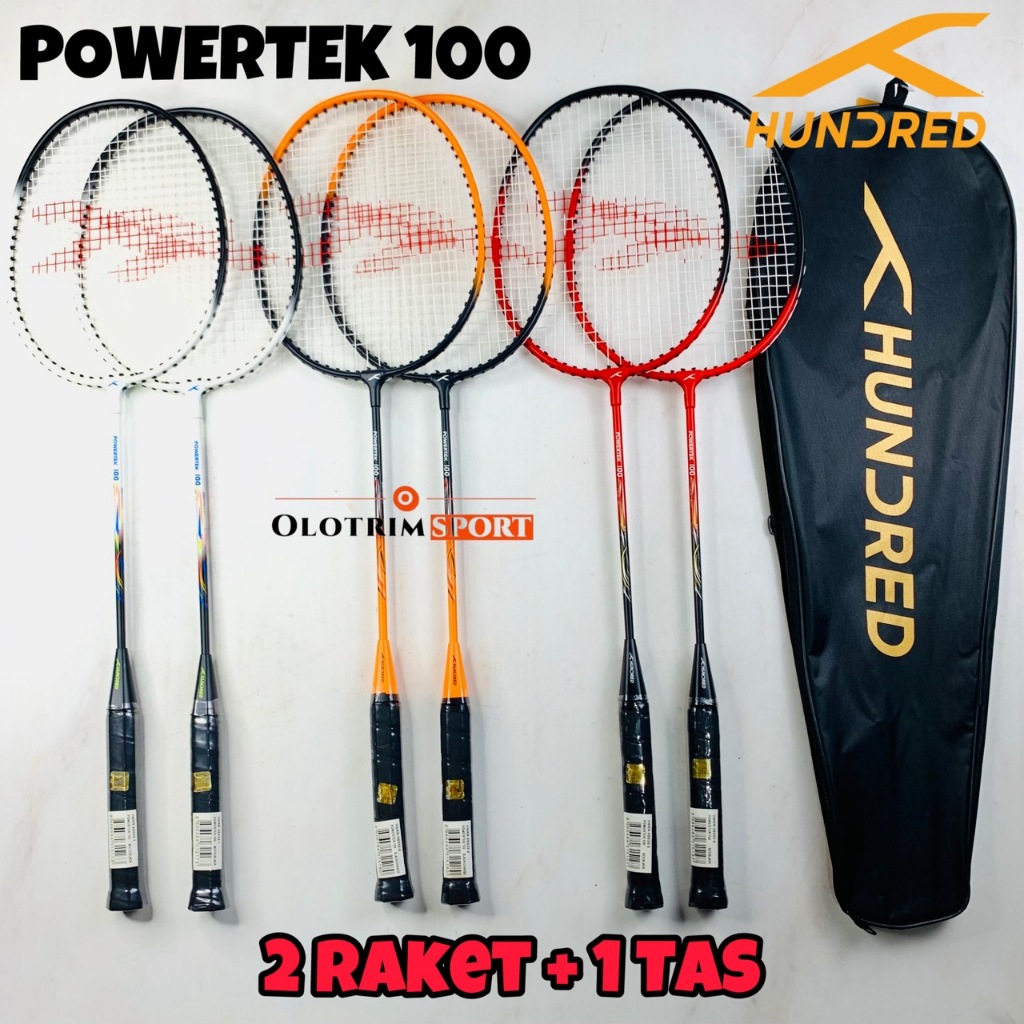 Jual Raket Badminton HUNDRED POWERTEK 100 2 in 1 Isi 2 Original ...