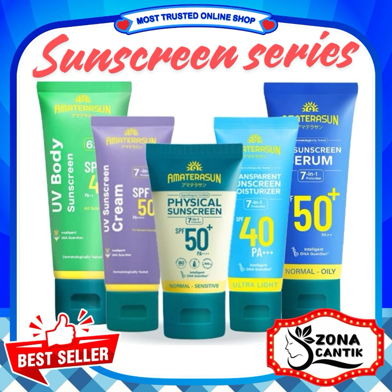 Jual ZONA CANTIK - AMATERASUN UV Sunscreen Series | Body Sunscreen | Serum Sunscreen | physical ...