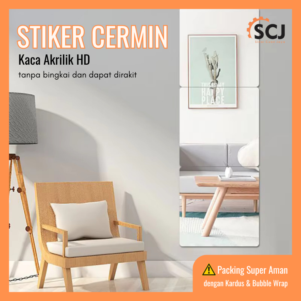 Jual SCJ - Stiker Dinding Cermin 3D / Stiker Kaca Akrilik dengan ...