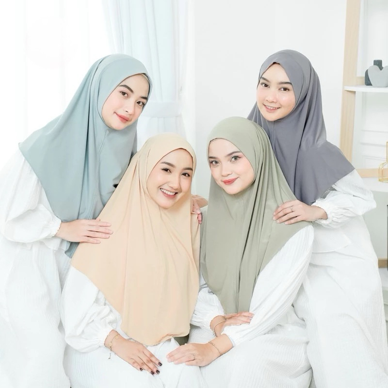 Jual DAILY HIJAB PASTEL INSTAN SIZE L / BERGO NON PET ANTEM MATT JERSEY PREMIUM BERGO NON PAD ...