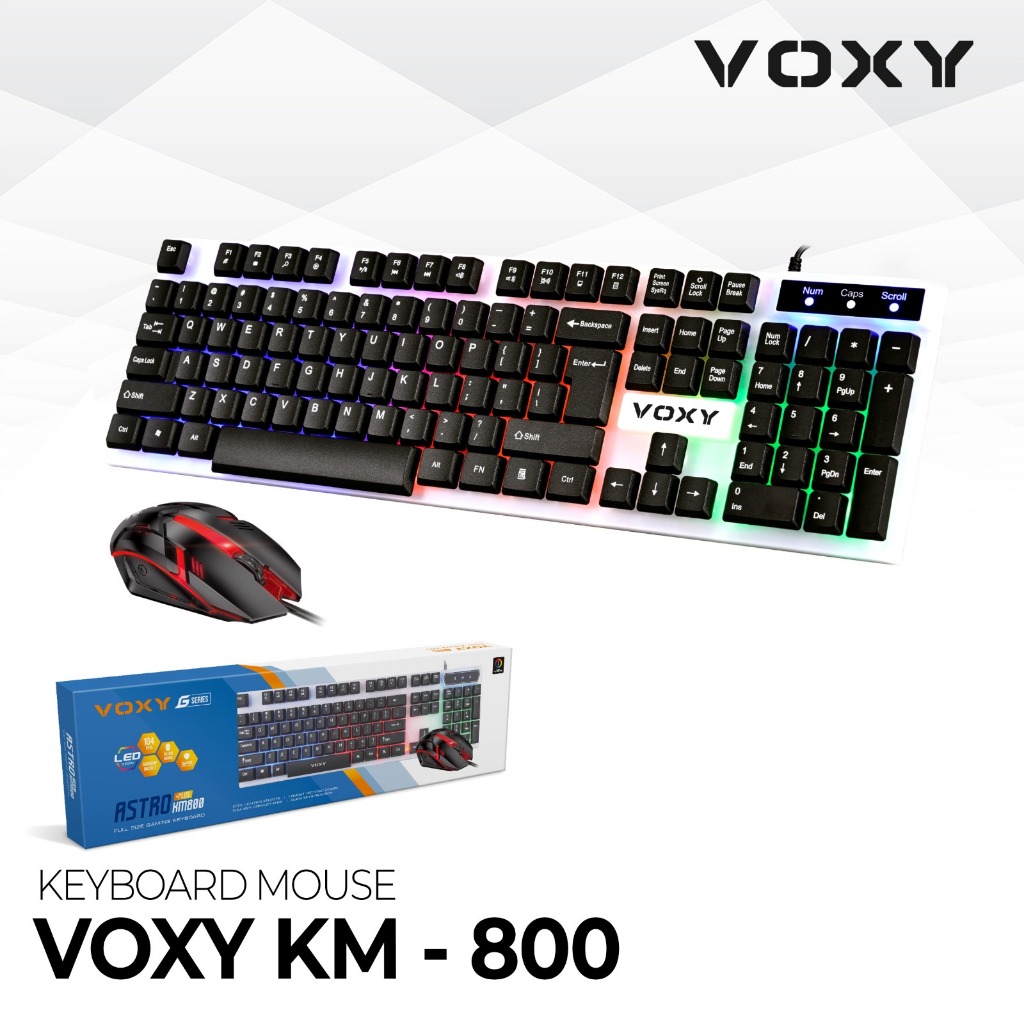 Jual Keyboard Mouse Gaming Voxy KM800 LED RGB | Shopee Indonesia