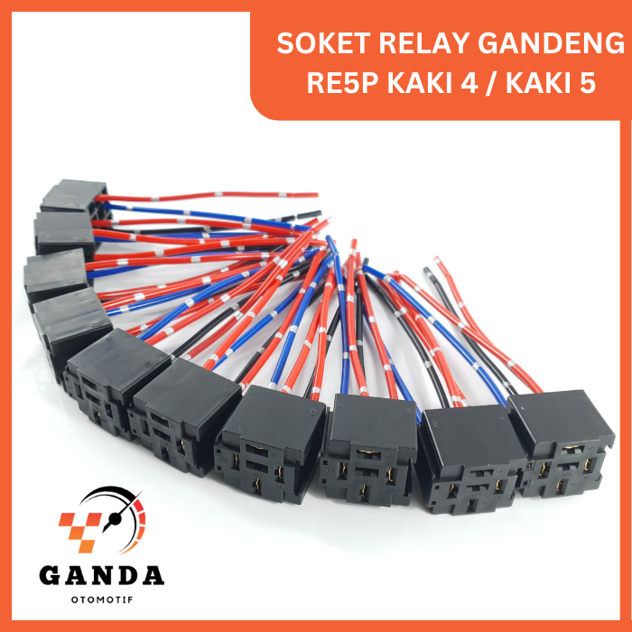 Jual SOCKET RELAY RE5P GANDENG+KABEL/ KABEL SOKET RELAY GANDENG 4 /5 KAKI | Shopee Indonesia