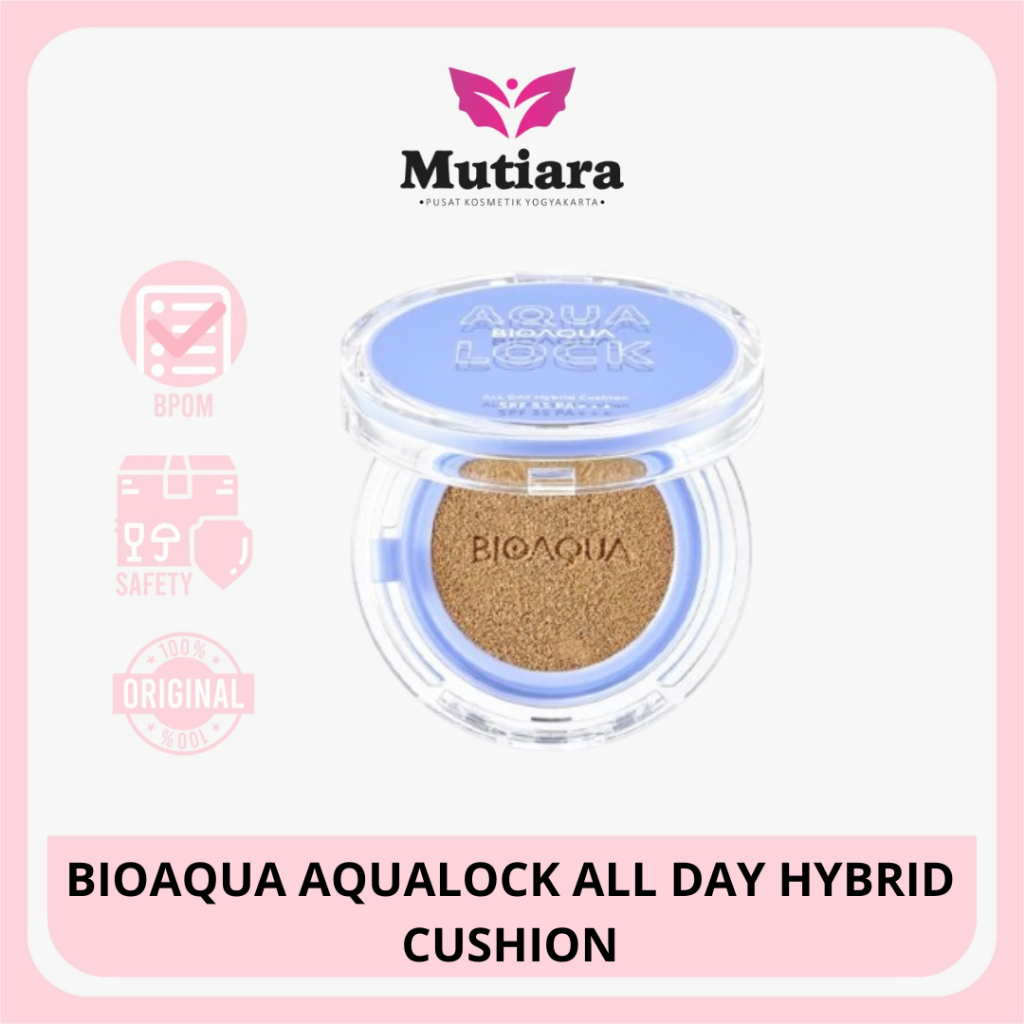 Jual BIOAQUA AQUALOCK ALL DAY HYBRID CUSHION SPF35 PA+++ | Shopee Indonesia