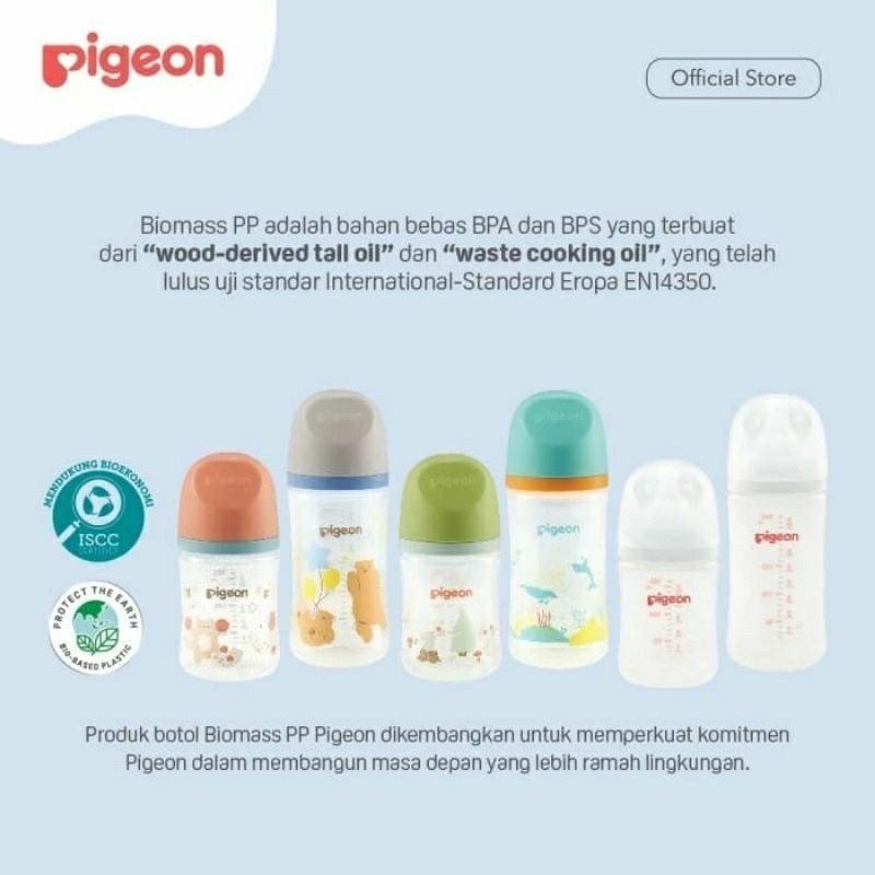 Jual Botol Susu Bayi Pigeon PP Wide Neck with Peristaltic Plus Nipple ...