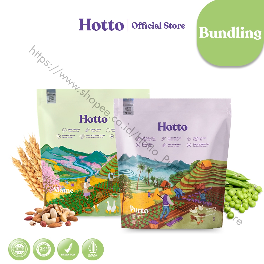 Jual Hotto Purto Oat Mame 2 Pouch Isi @16 Sachets (TOTAL 32) (MOST ...