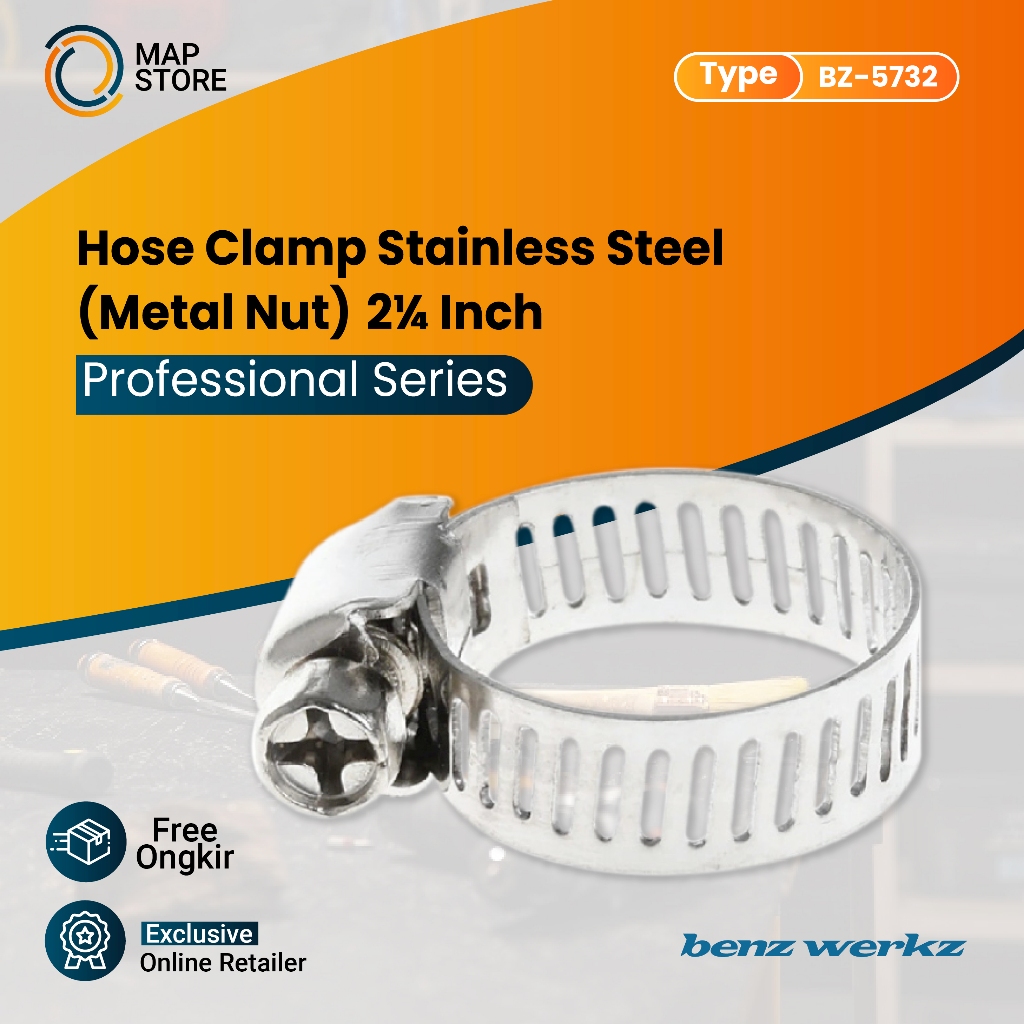Jual Klem Selang Hose Clamp Stainless Steel Berkualitas 2 3/4" inch ...