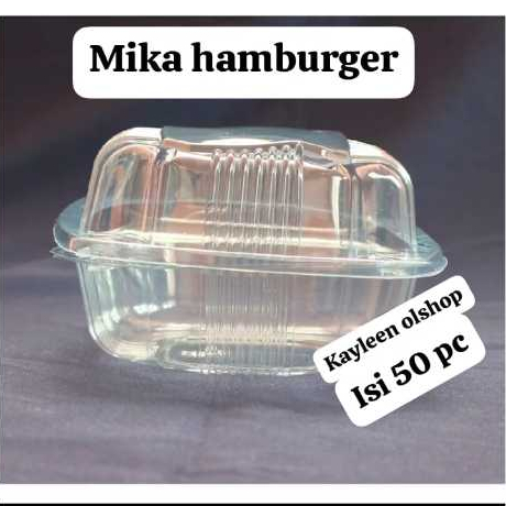 Jual MIKA BURGER TOP TEBAL MIKA KUE BUNGKUS WADAH TEMPAT MAKANAN ROTI ...