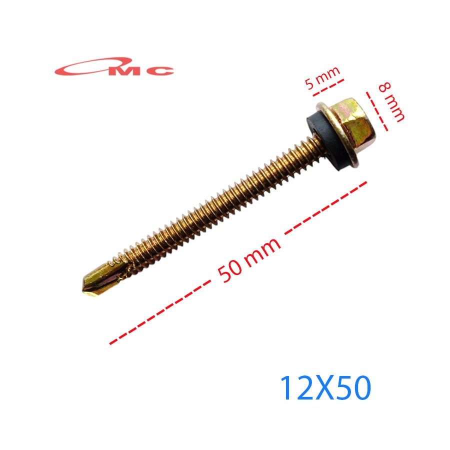 Jual Skrup Sekrup Roofing Kuning 12X50 Turbofix Baut Roofing Baja Ringan Baut Rofing Screw ...