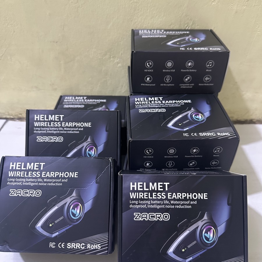 Jual ZACRO Y80 Intercom Helm Bluetooth Chip Qualcomm Waterproof IPX6 ...