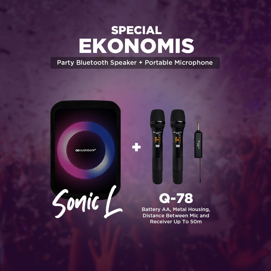 Jual Speaker Aktif Bluetooth Audiobank Sonic L & Mic Audiobank Q78 ...