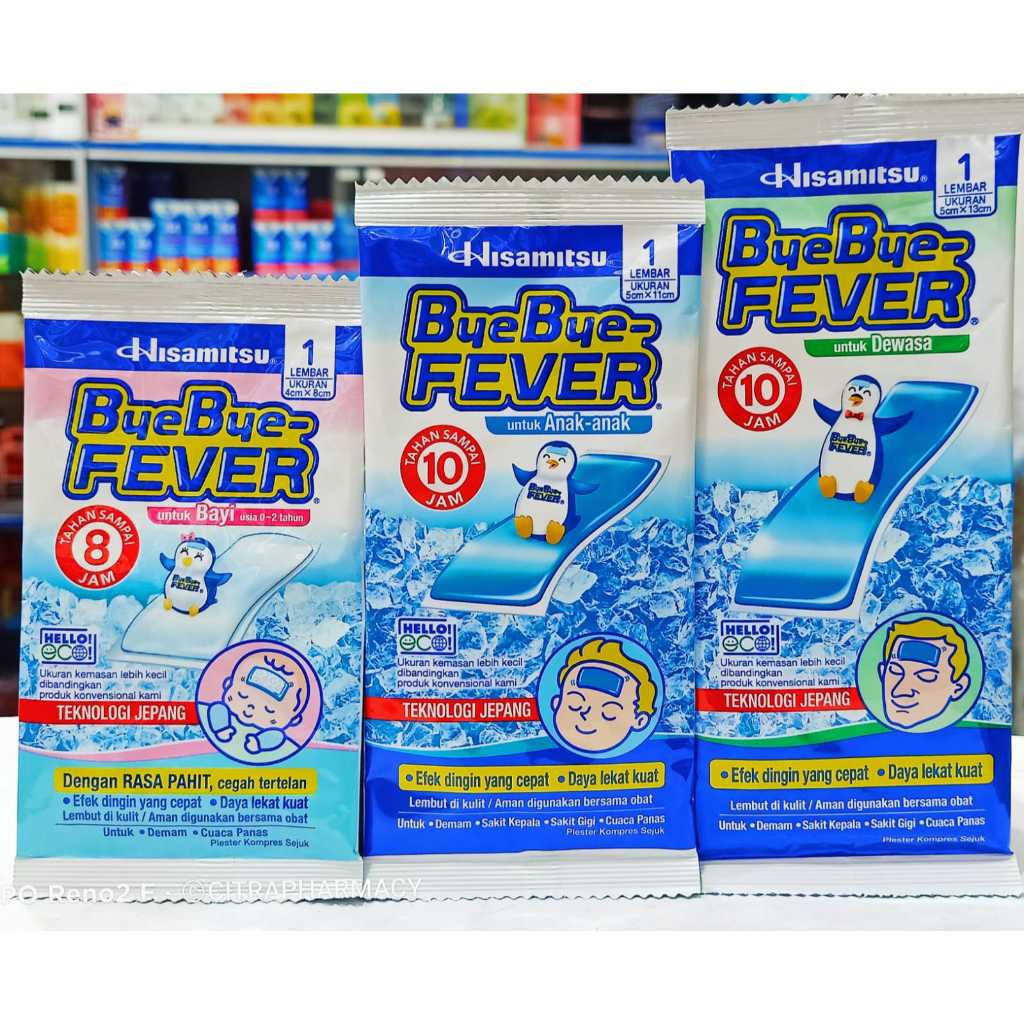 Jual Bye-Bye Fever All Varian 𝟏 𝐒𝐀𝐂𝐇𝐄𝐓 - Kompres Demam Untuk Bayi/Anak ...