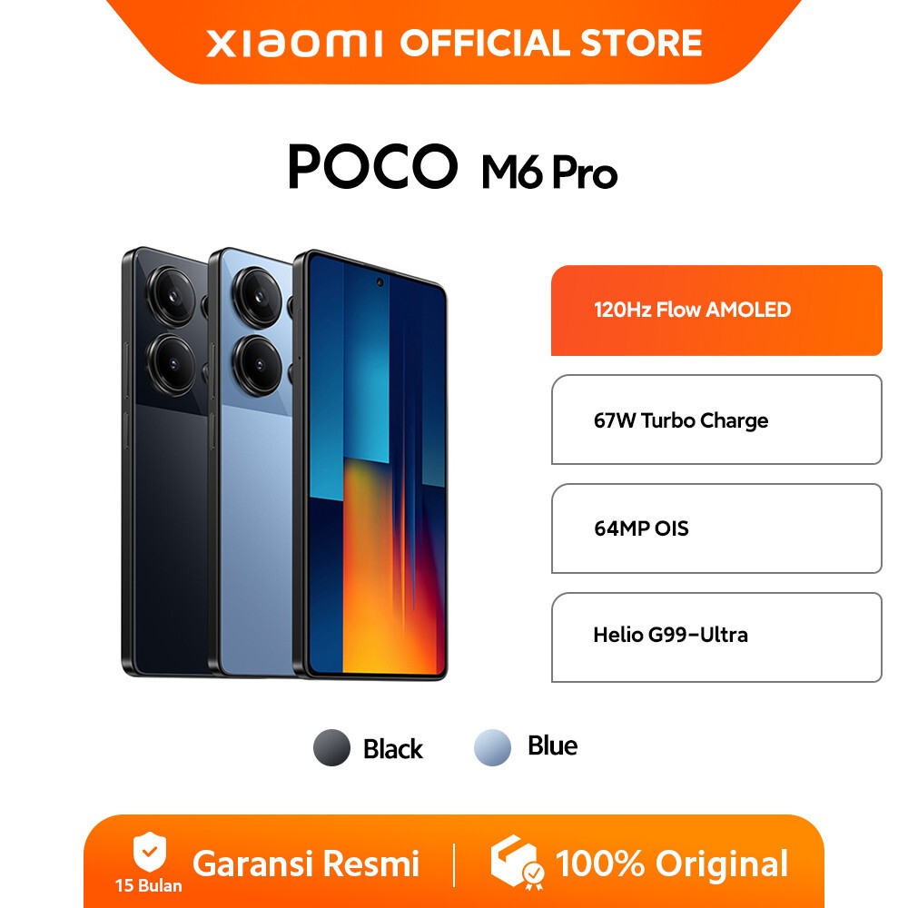 Jual POCO M6 Pro (8/256GB) | Helio G99-Ultra | 120Hz Flow AMOLED | 64MP OIS | 67W turbo charging ...