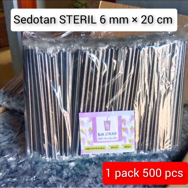 Jual BJA STRAW SEDOTAN STERIL HITAM LANCIP 6mm×20cm @500PC | Shopee ...
