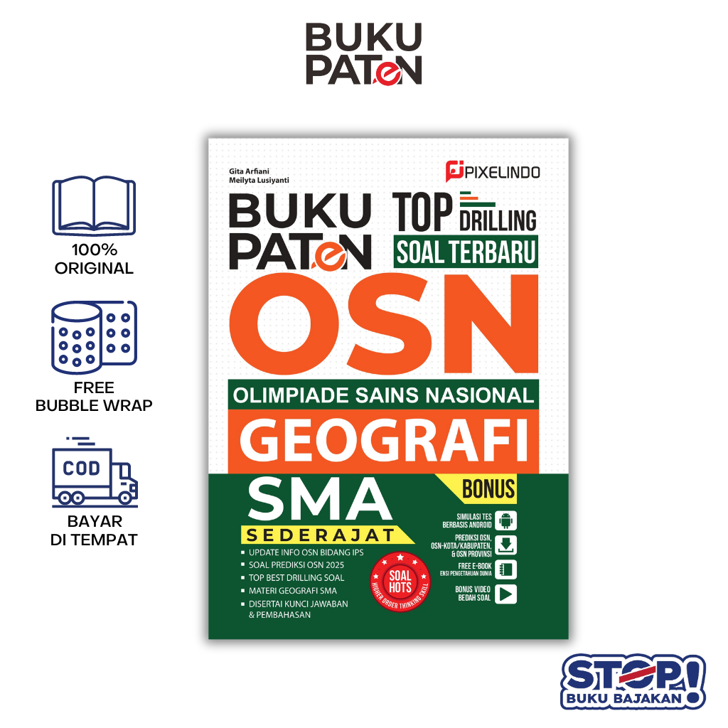 Jual Buku Paten OSN SMA/MA OLIMPIADE SAINS NASIONAL SMA (EKONOMI, GEOGRAFI, FISIKA, KIMIA ...