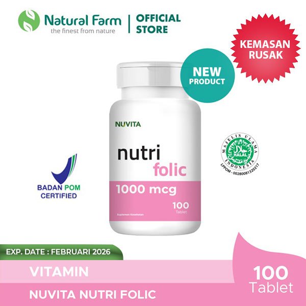Jual Nuvita Nutri Folic 1000 mcg - 100 Tablet [Kemasan Rusak/Penyok ...